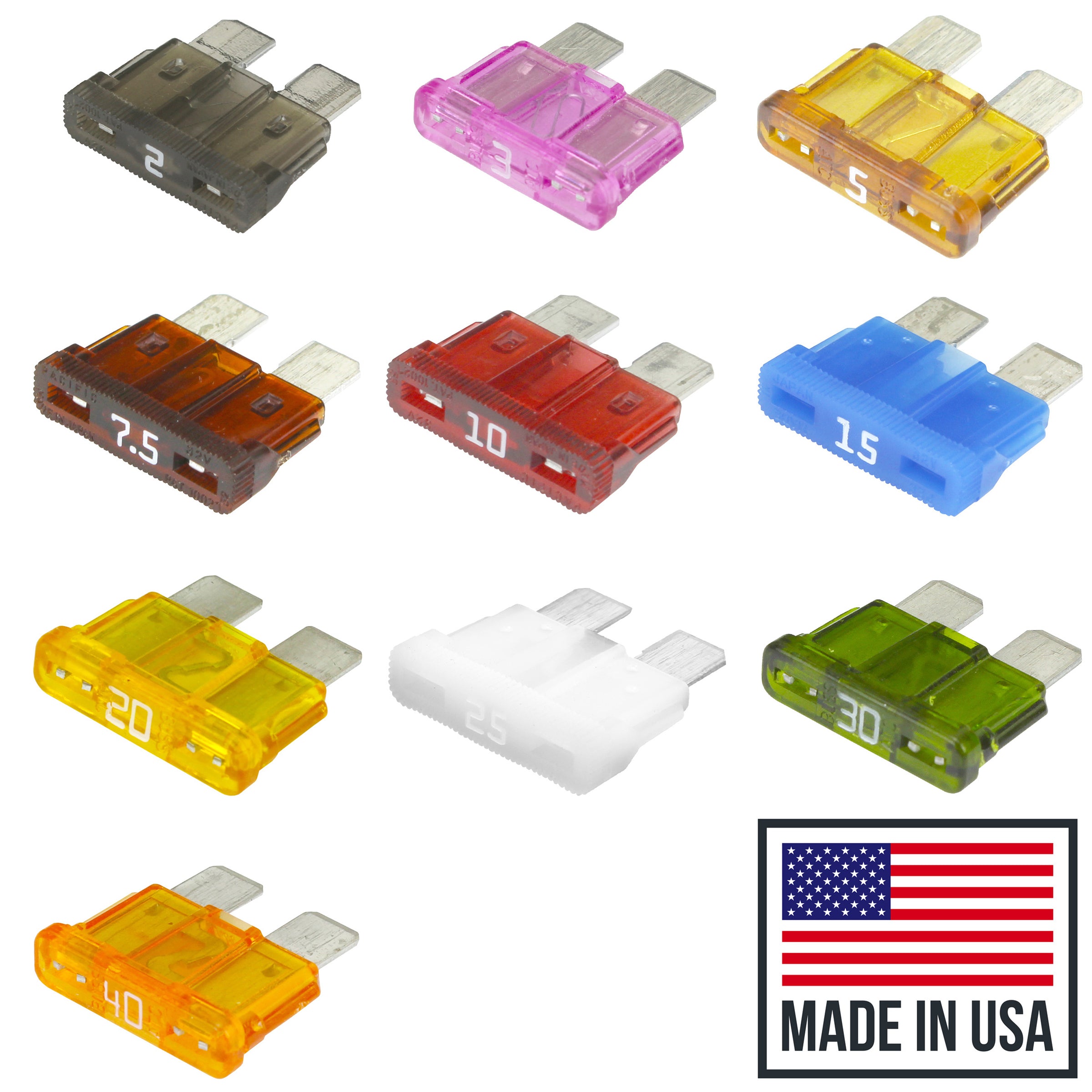 ATO & ATC Blade Fuses - Made in USA - 2 to 40 Amp – Sherco-Auto.com