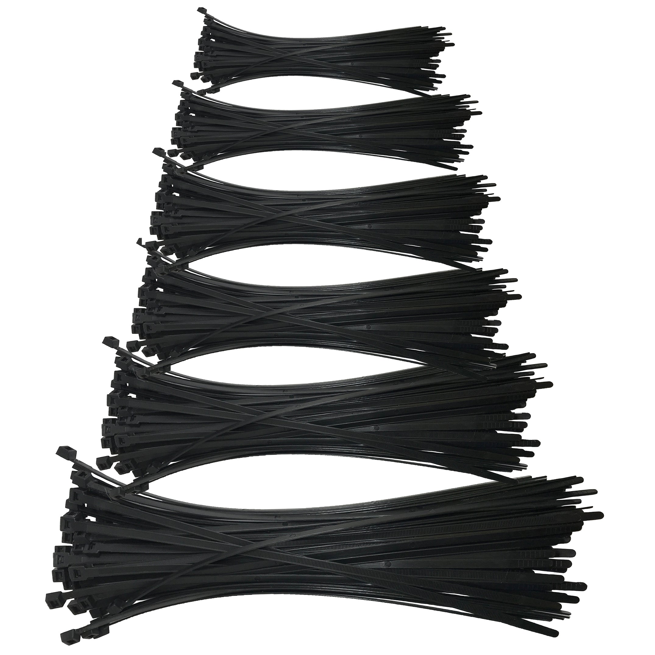 600 Piece Black Nylon Cable Zip Tie Assortment - 4" to 15" – Sherco ...