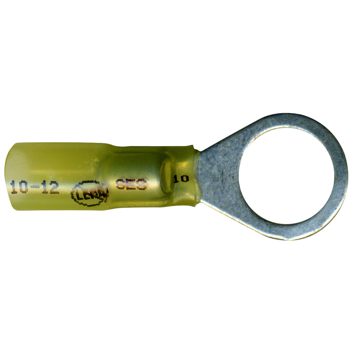 Elektralink Heat Shrink & Solder Yellow Ring Terminal 12-10 Gauge 1/2 ...
