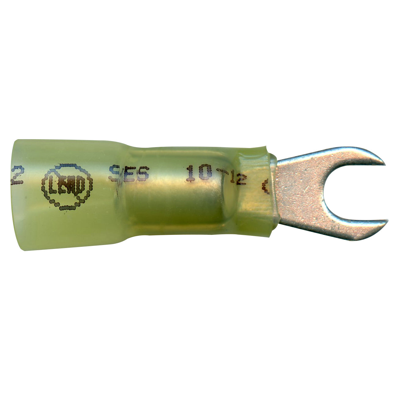 Elektralink Heat Shrink & Solder Yellow Spade Terminal 12-10 Gauge #10 ...