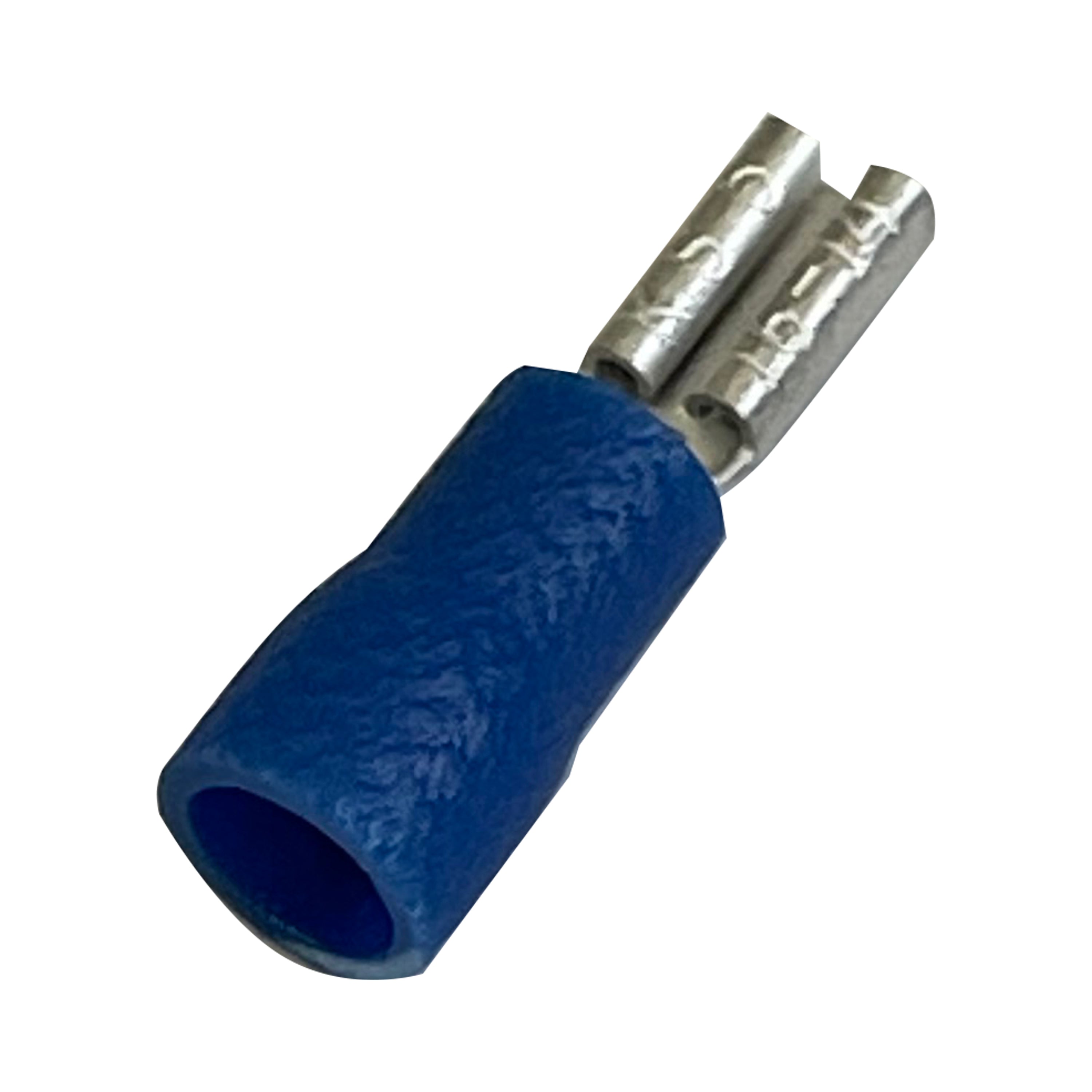 Vinyl Insulated Blue Female Quick Disconnect Connector 16-14 Gauge .11 ...