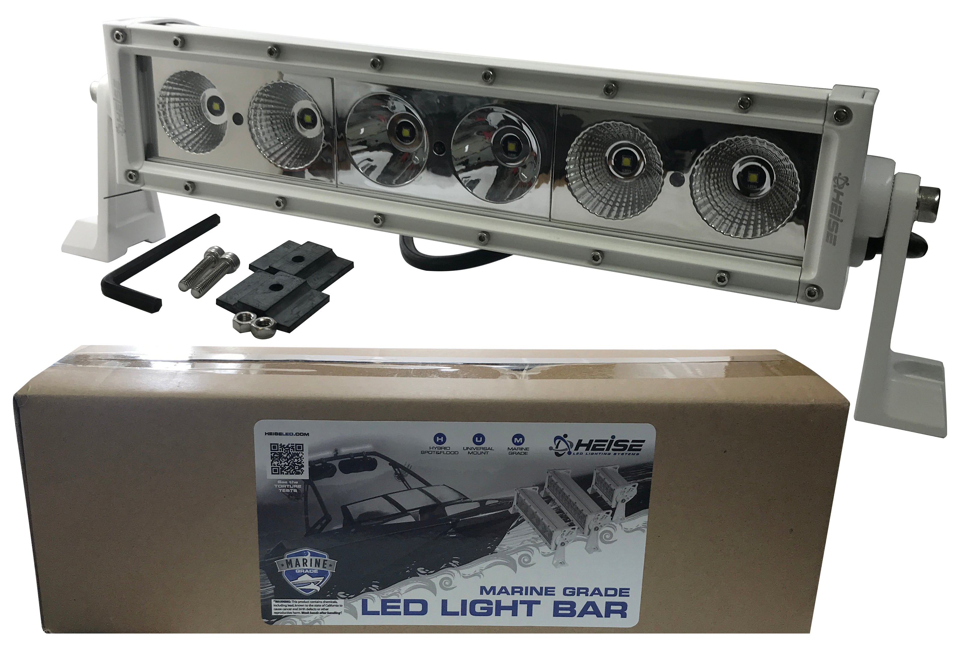 Heise 14" White Single Row LED Marine Light Bar - 1 or 2 Pack – Sherco ...