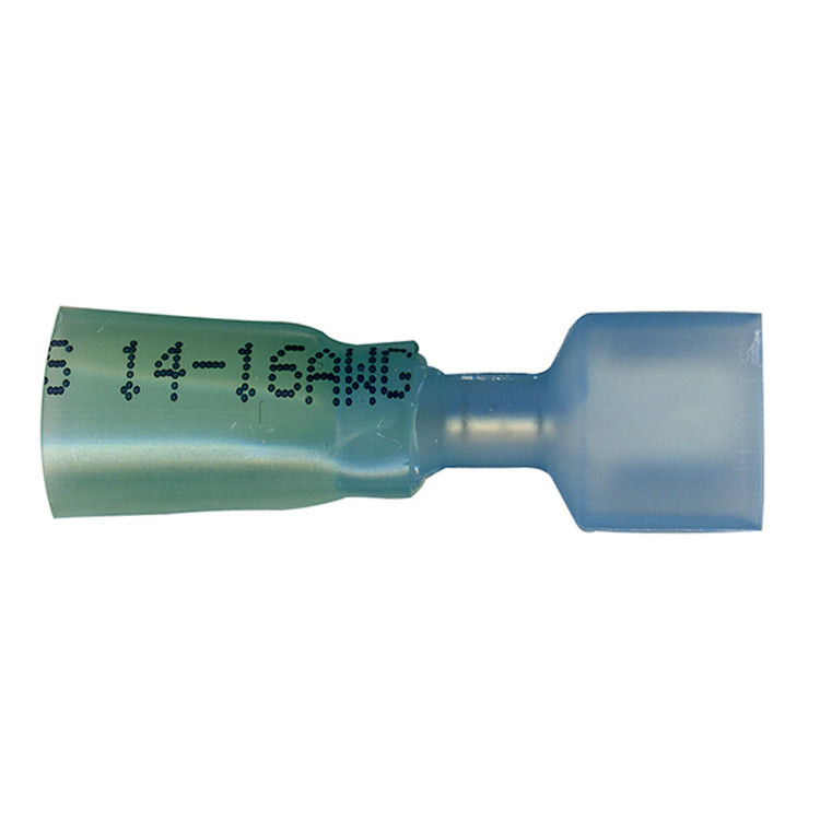 Heat Shrink & Crimp Blue Fully Insulated Male Quick Disconnect 16-14 G ...