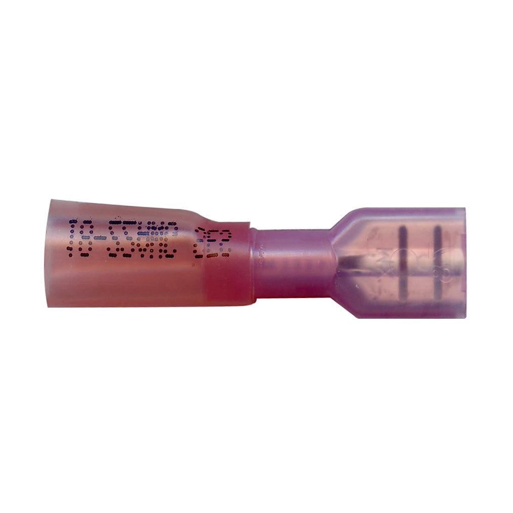 22-18 AWG Red Heat Shrink & Crimp Fully Insulated Female Quick Disconn ...