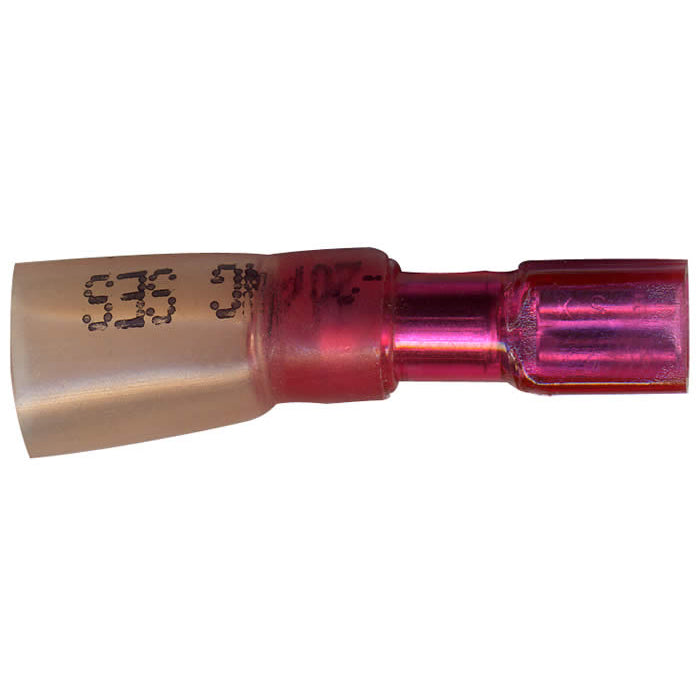 Heat Shrink & Crimp Red Fully Insulated Female Quick Disconnect 22-18 ...