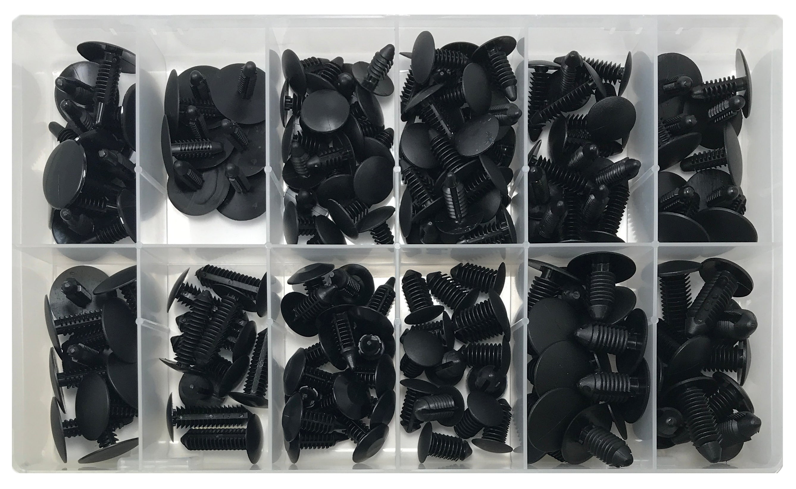 168 Piece Universal Black Body Fastener Nylon Trim Panel Retainer Asso ...