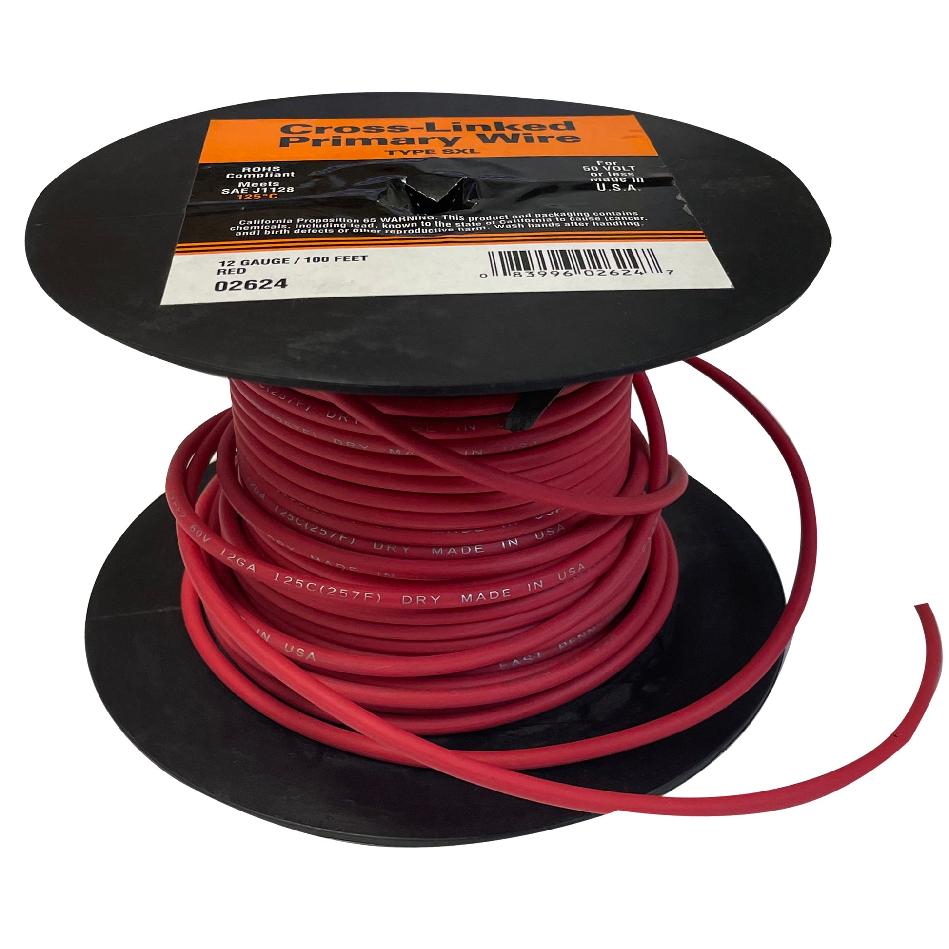 Deka 02624 Red Cross-Linked Primary Wire SXL 12 AWG Gauge - 100 FT - M ...