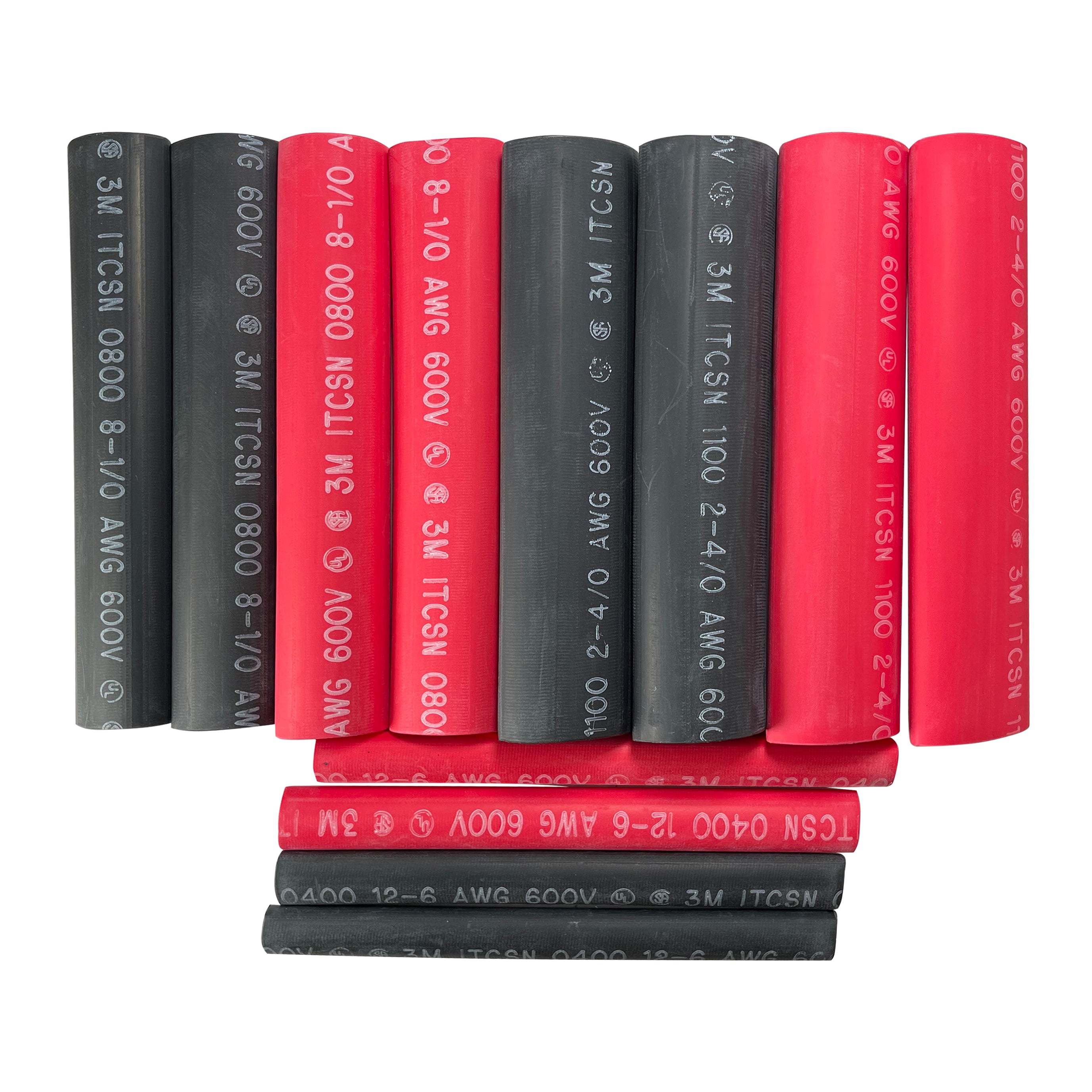 12 Piece 6 Inch Heavy Wall Heat Shrink Red and Black Tubing Assortment ...