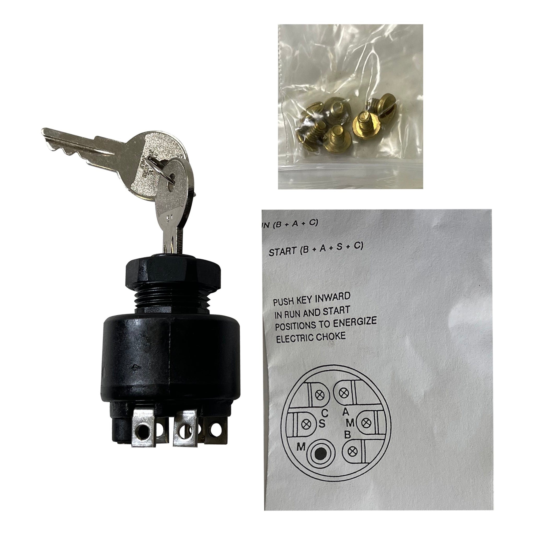 Marine Ignition Switch 3 Position With Push To Choke – Sherco-Auto.com