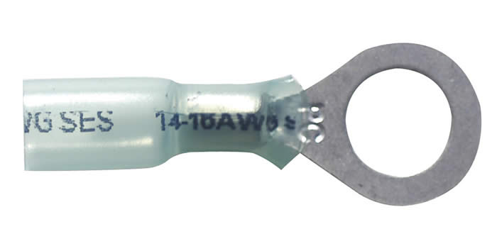 Heat Shrink & Crimp Blue Ring Terminal 16-14 Gauge 5/16 Stud - 10 to 5 ...