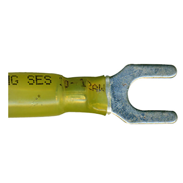 Heat Shrink & Crimp Yellow Spade Terminal 12-10 Gauge #10 Stud - 10 to ...