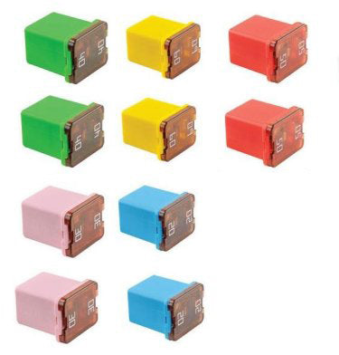 10 Piece Jcase FMX Low Profile Cartridge Style Fuse Assortment Kit ...