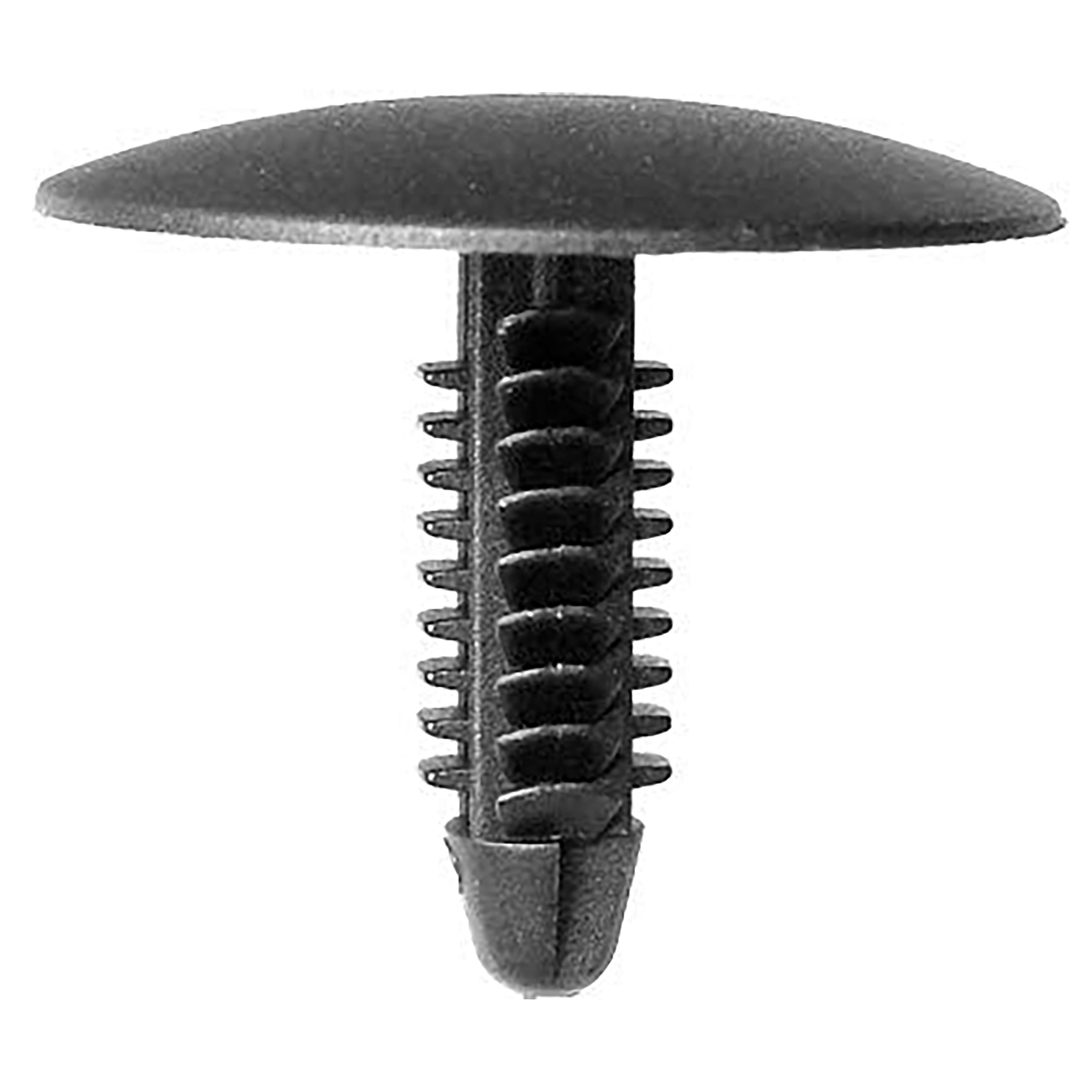 Black Nylon Shield Clip Retainers - 7/32" Hole - 25/32" Stem - 1" Head ...