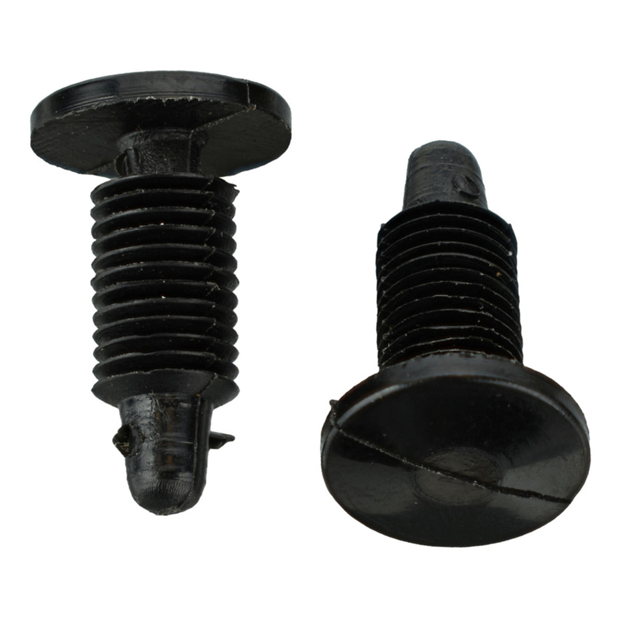 Black Nylon Trim Panel Clip Retainers - 1/4" Hole - 23/32" Stem - 1/2 ...