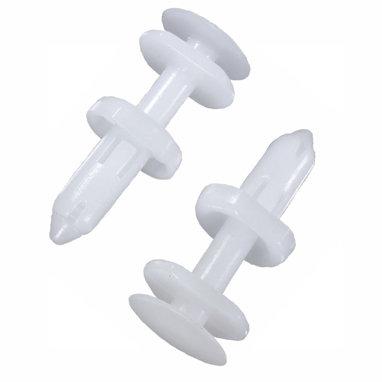 White Nylon Door Trim Panel Clip Retainer - 1/4" Hole 16.3 MM Stem 14 ...