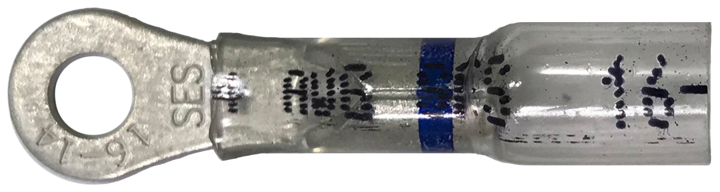 Optiseal Clear Heat Shrink & Crimp Blue Ring Terminal 16-14 Gauge #6 S ...