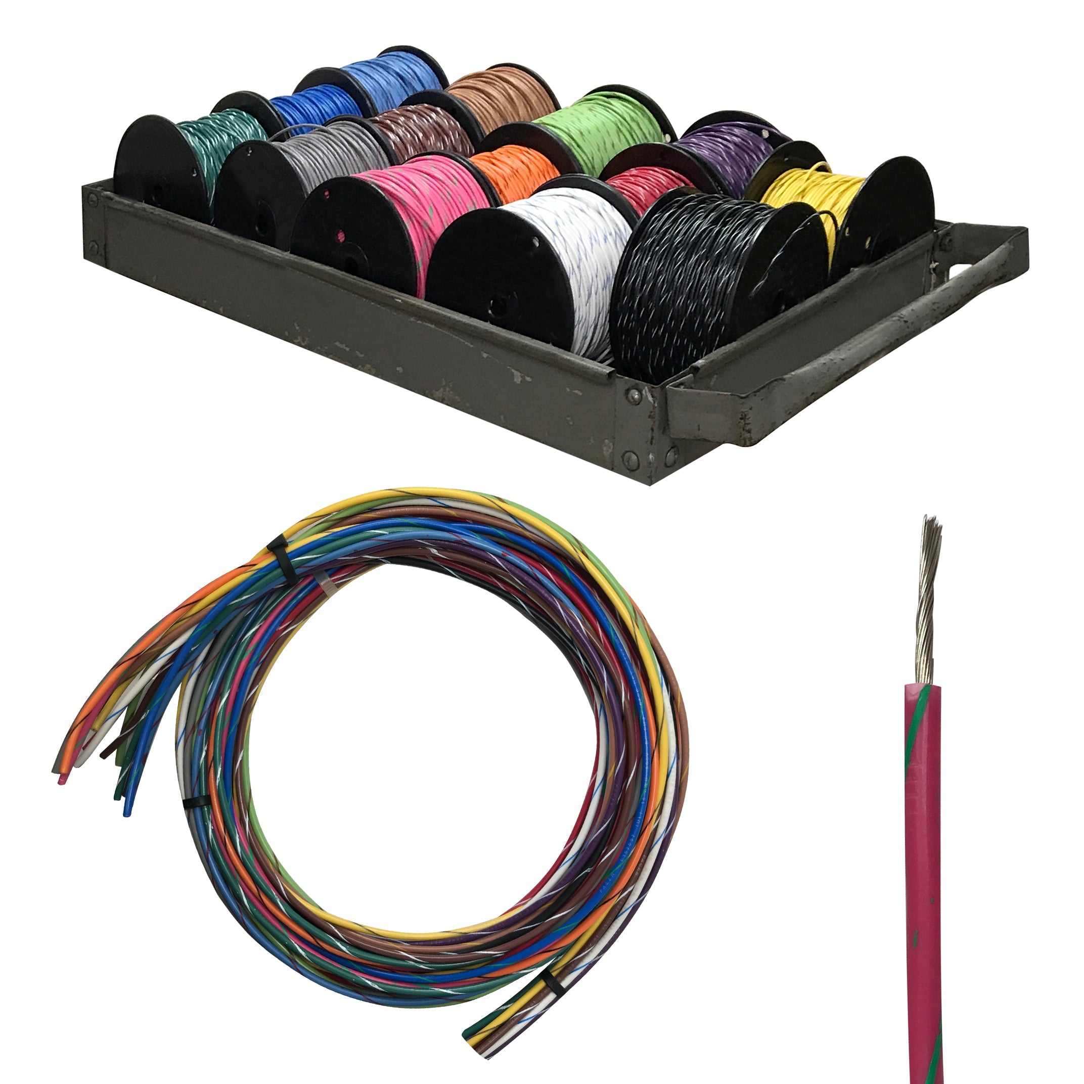 8 AWG Marine Tracer Striped Primary Wire - Tinned Copper - 25 ft to 50 ...
