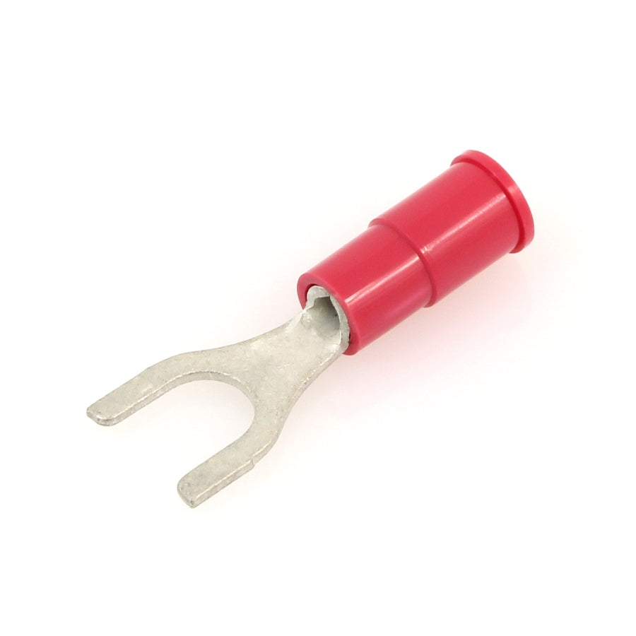 Vinyl Insulated Red Spade Terminal 22-18 Gauge #10 Stud - 100 or 300 P ...