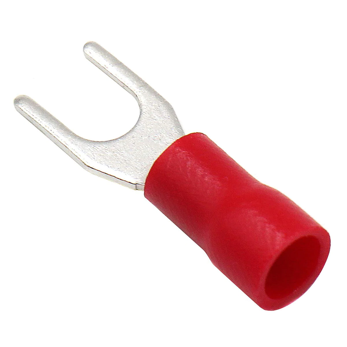 Vinyl Insulated Red Spade Terminal 8 Gauge 1/4" Stud - 100 Pack ...