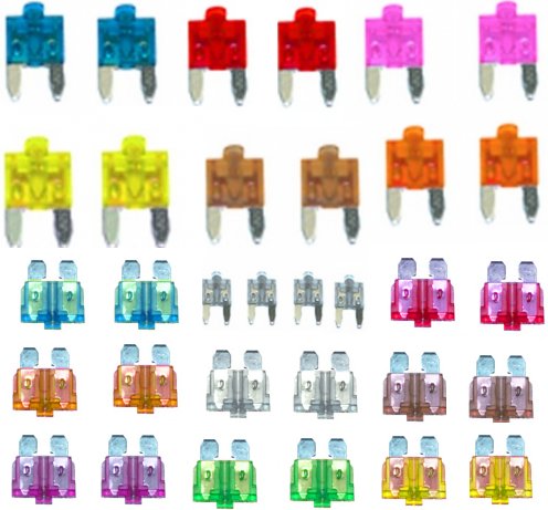 32 Piece LED Fuse Assortment - 2 Each Of 8 LED and 8 Mini LED Fuses ...