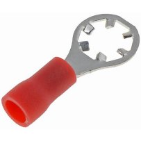 Vinyl Insulated Red Star Locking Ring Terminal 22-18 Gauge #6 Stud - 1 ...